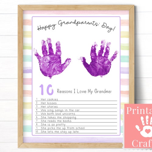 Grandparents Day Handprint Art Grandparents Day Keepsake - Etsy
