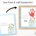 Grandparents Day Flower Craft for Kid, Printable Handprint Art Card for ...