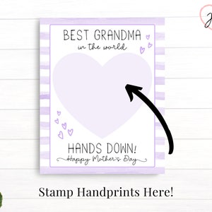 Grandma Mother’s Day Gift, Handprint Keepsake Card, Toddler Craft From ...