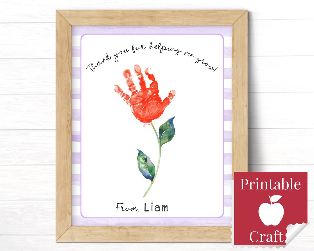 Teacher Appreciation Card, Thank You for Helping Me Grow, Printable ...
