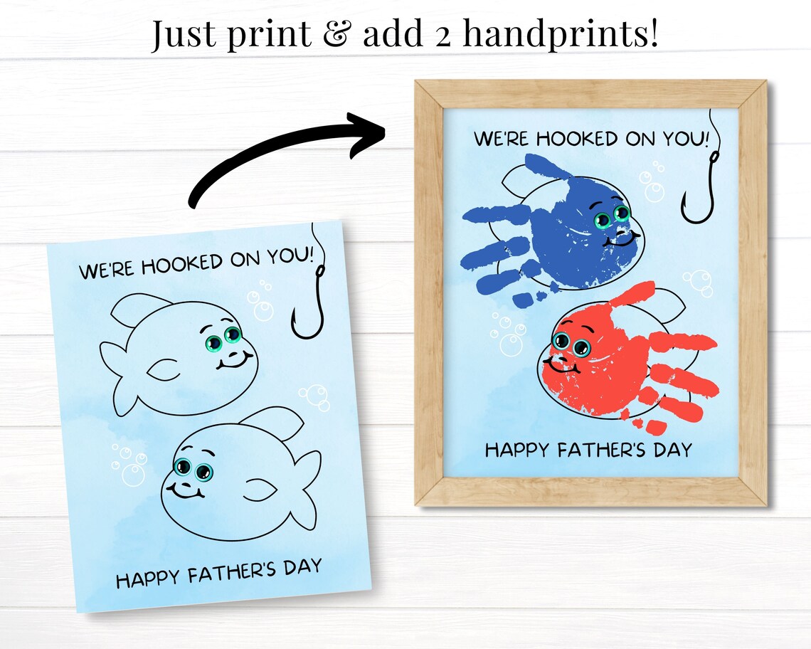 Father's Day Card From 2 Kids We're Hooked on You - Etsy