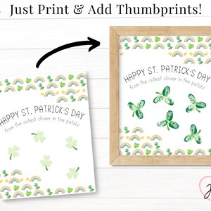 St. Patrick's Day Thumbprint Shamrock Craft, Preschool Fine Motor ...
