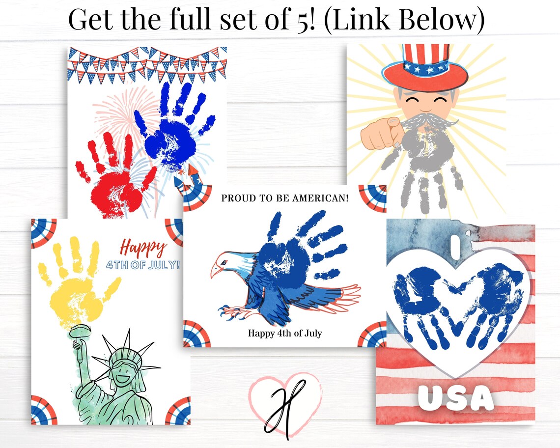 Fireworks Handprint Art for July 4th, USA Independence Day, Patriotic ...
