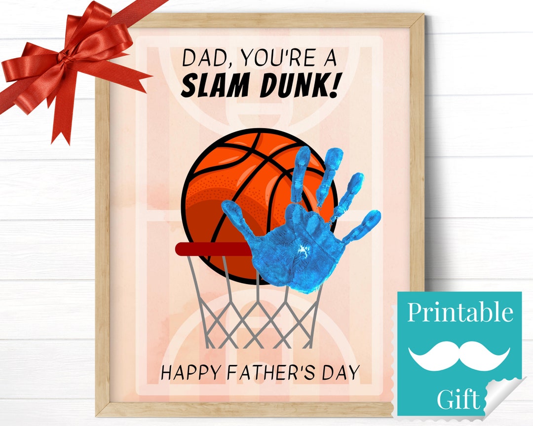 Basketball Fan Father's Day Gift From Kids, Handprint Art Craft for ...