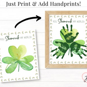 Clover Handprint Art for Kids, You Shamrock My World, Printable Prek ...