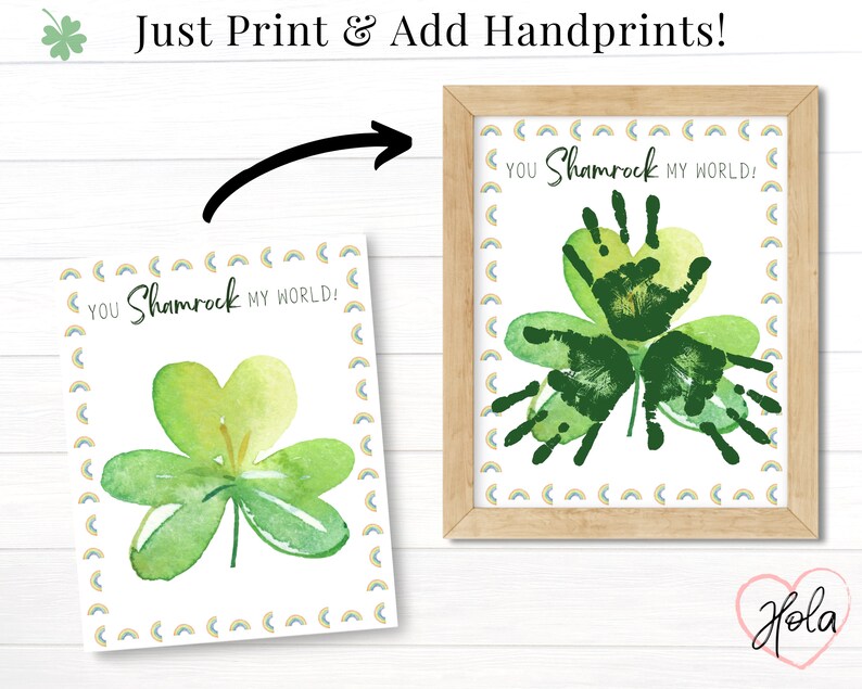 Clover Handprint Art for Kids, You Shamrock My World, Printable Prek ...
