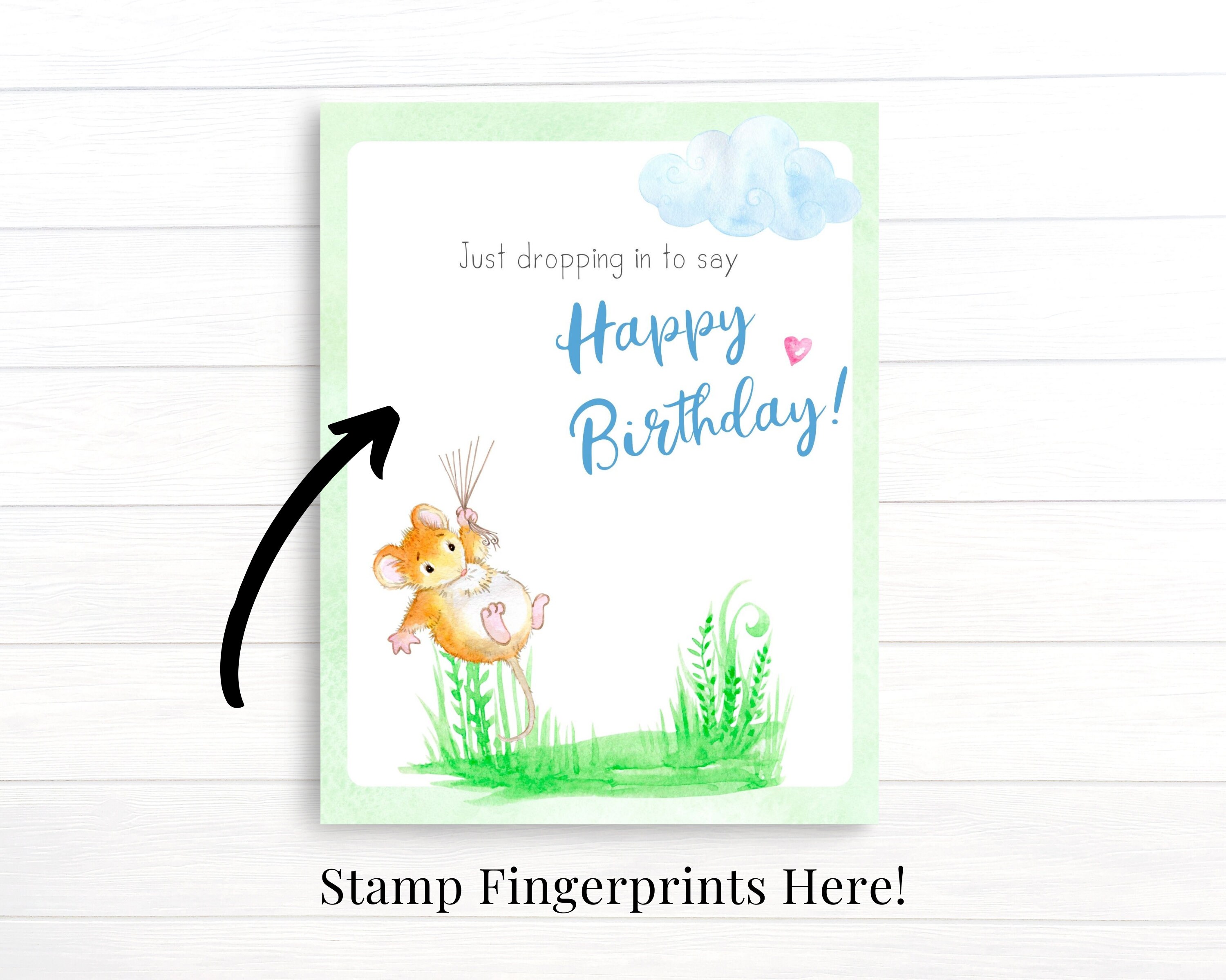 Fingerprint Birthday Card: Personalized Kids Craft (printable) - Etsy