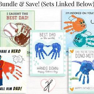 2 Kids Gift for Daddy, Footprint Art Craft, Poem Print Card, Happy ...