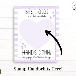 Gigi Gifts From Kids for Mothers Day, Handprint Art Card Personalized ...