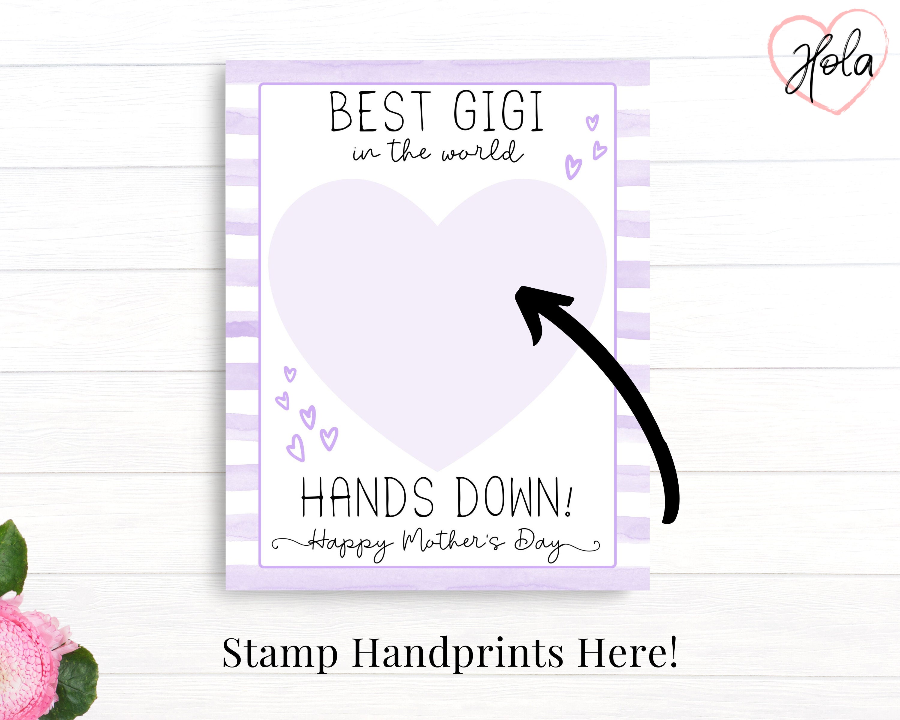 Gigi Gifts From Kids for Mothers Day, Handprint Art Card Personalized ...