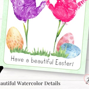 Handprint Art Easter, April Flowers for Mom, Spring and Easter Craft ...
