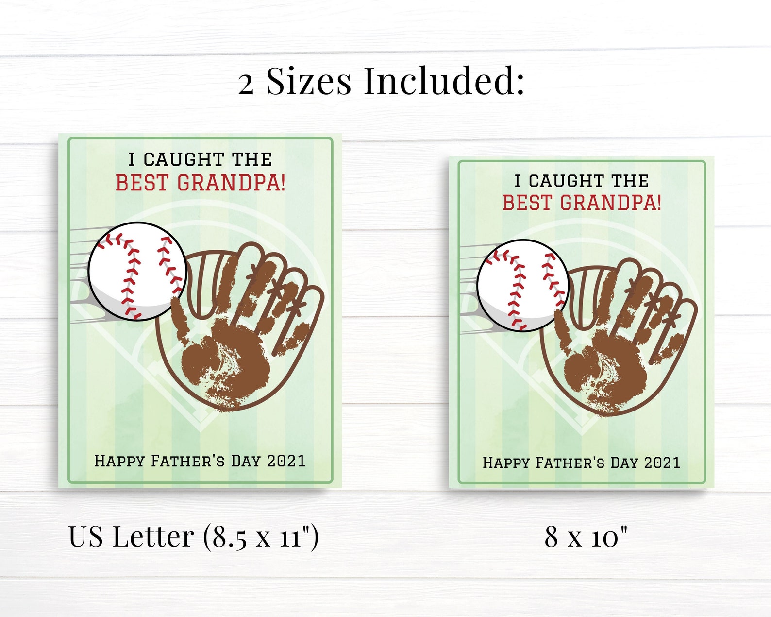 Fathers Day Gift for Grandpa from Grandson Baseball Handprint | Etsy