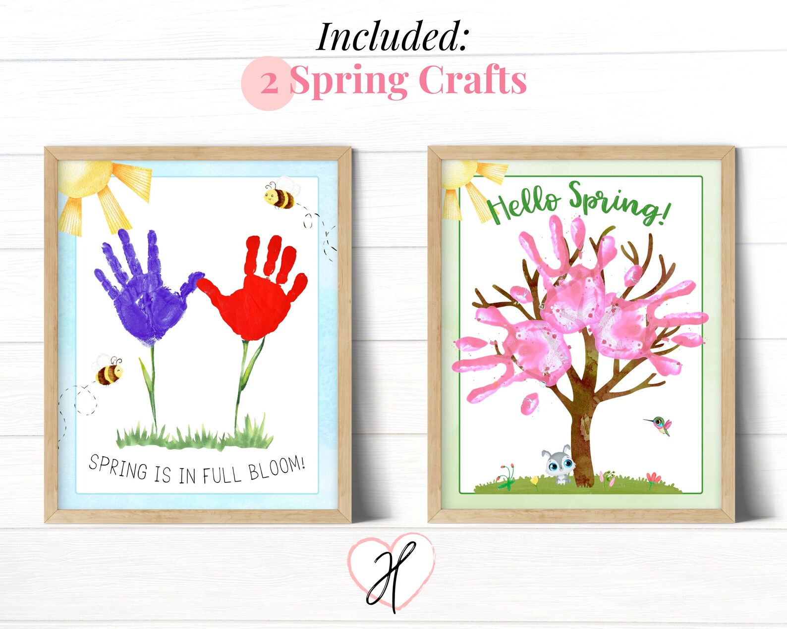 Preschool Hands on Art Activities Set for Spring, Handprint Crafts for ...