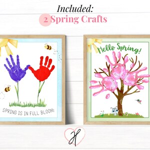 Preschool Hands on Art Activities Set for Spring, Handprint Crafts for ...