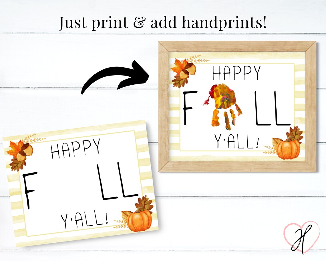 Happy Fall Yall Handprint Fall Crafts for Kids Preschool and - Etsy