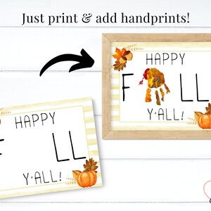 Happy Fall Yall Handprint, Fall Crafts for Kids, Preschool and Daycare ...