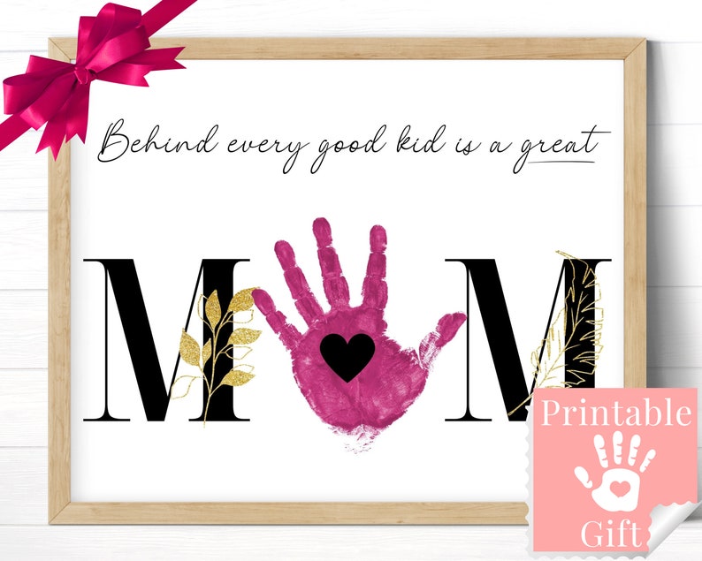 Printable Handprint Gift for Mom With Quote Personalized Card - Etsy