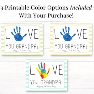 Father Day Gift Grand Daughter, Printable Handprint Gift for Grandpa ...