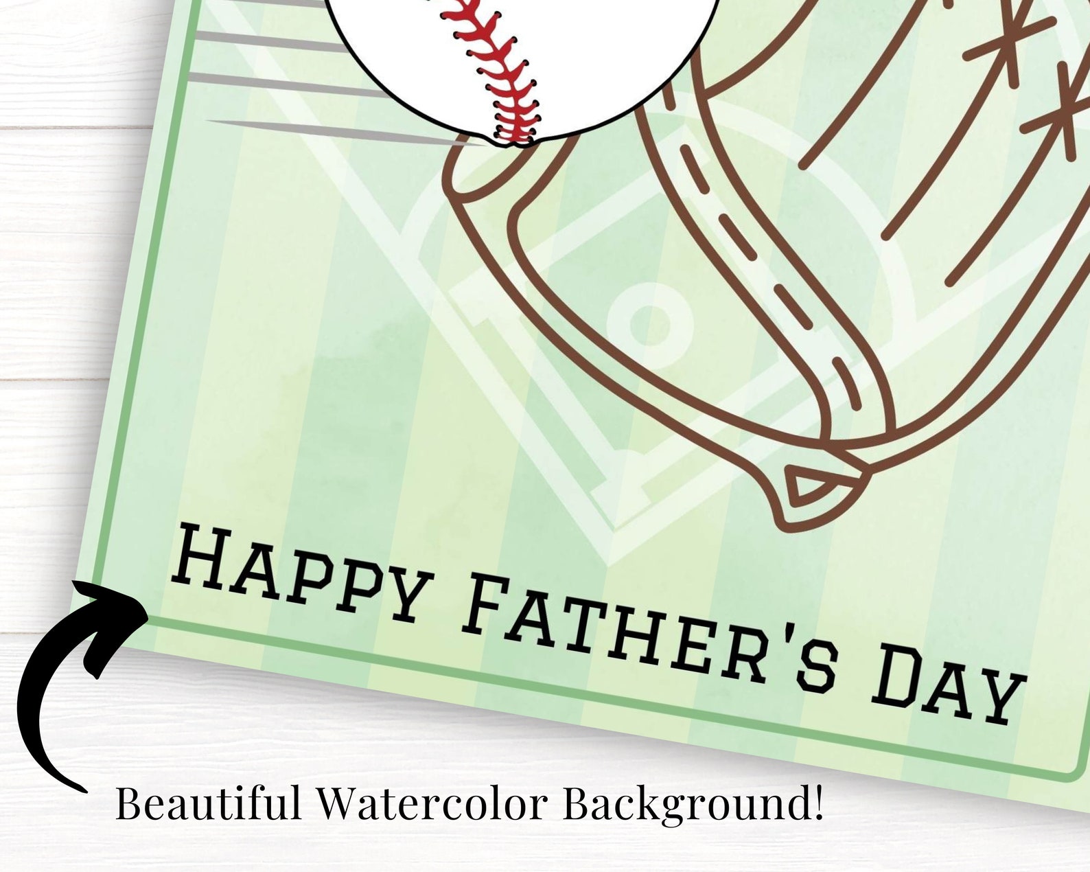 Fathers Day Gift From Son Baseball Dad Gift Handprint Card - Etsy