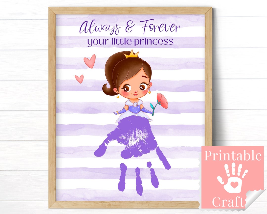 Your Little Princess Handprint Art, Personalized Gift From Girl ...