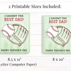 Fathers Day Gift From Son, Baseball Dad Gift, Handprint Card, I Caught ...