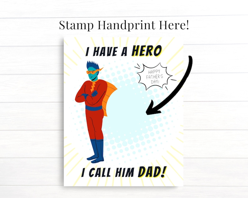 Father's Day Gift From Son Super Dad Hero Card Superhero - Etsy