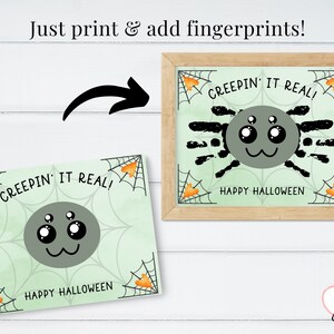 Creepin It Real Halloween Spider Handprint Craft for Kids, October ...