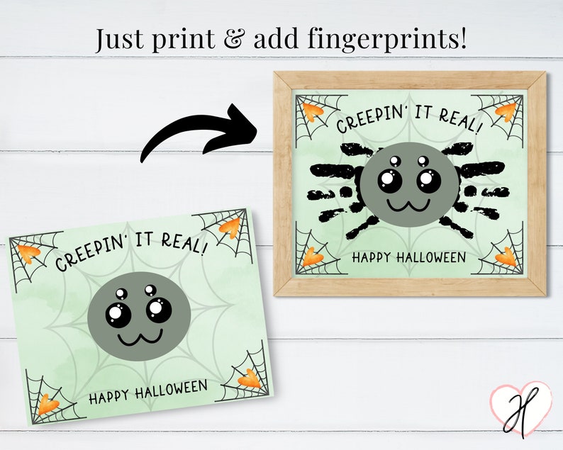 Creepin It Real Halloween Spider Handprint Craft for Kids - Etsy