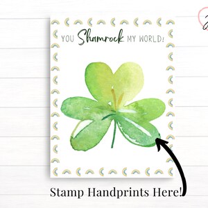 Clover Handprint Art for Kids, You Shamrock My World, Printable Prek ...