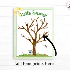 Hello Spring Printable for Kids, Preschool Class Handprint Craft ...
