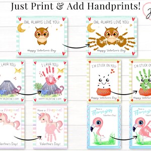 Valentines Day Handprint Cards Bundle, Preschool Valentine Art Craft ...