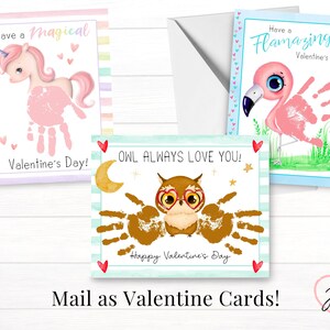 Valentines Day Handprint Cards Bundle, Preschool Valentine Art Craft ...