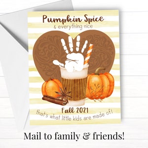 Pumpkin Spice and Everything Nice Kids Printable, DIY Fall Handprint ...