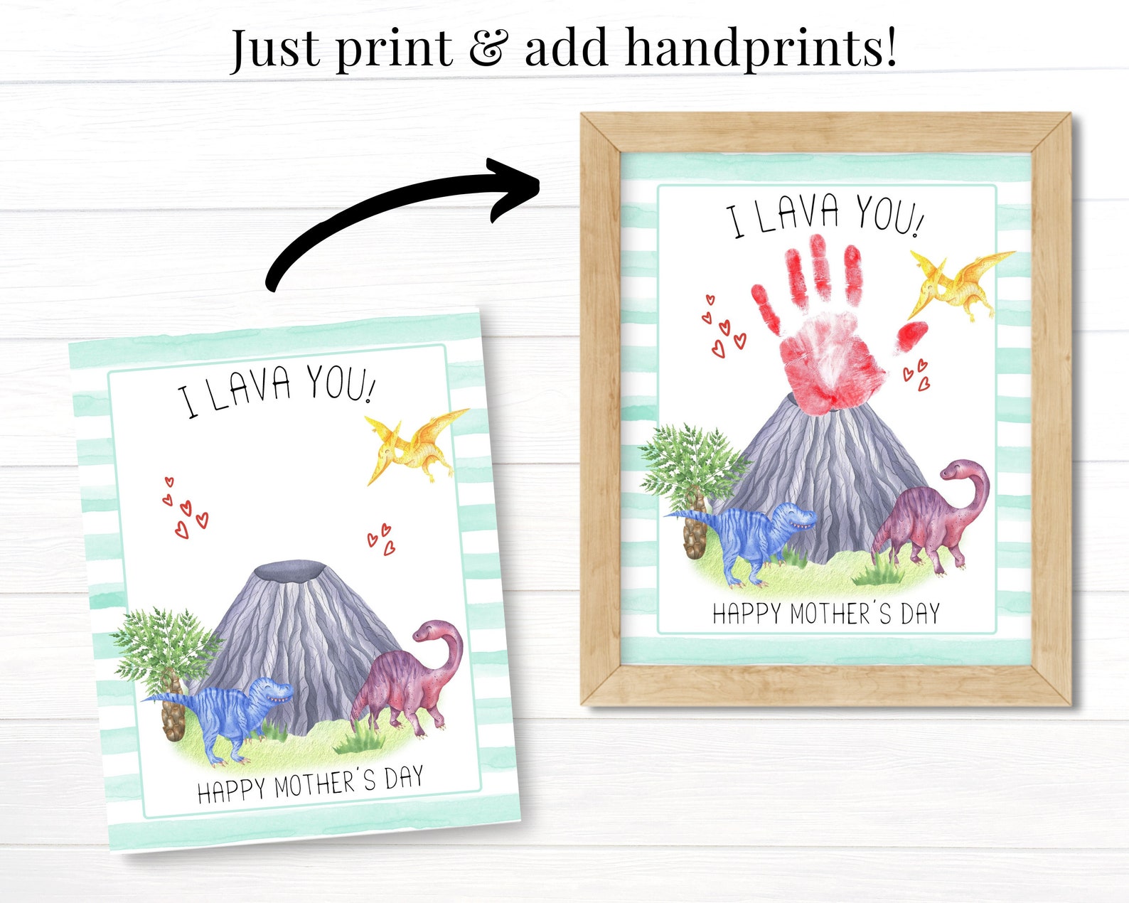 Mother's Day Gifts From Son, Printable Handprint Crafts for Boys, Set ...