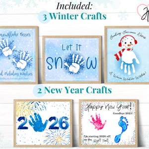 Winter Crafts for Preschoolers, Toddler Handprint Art, Printable Kit ...