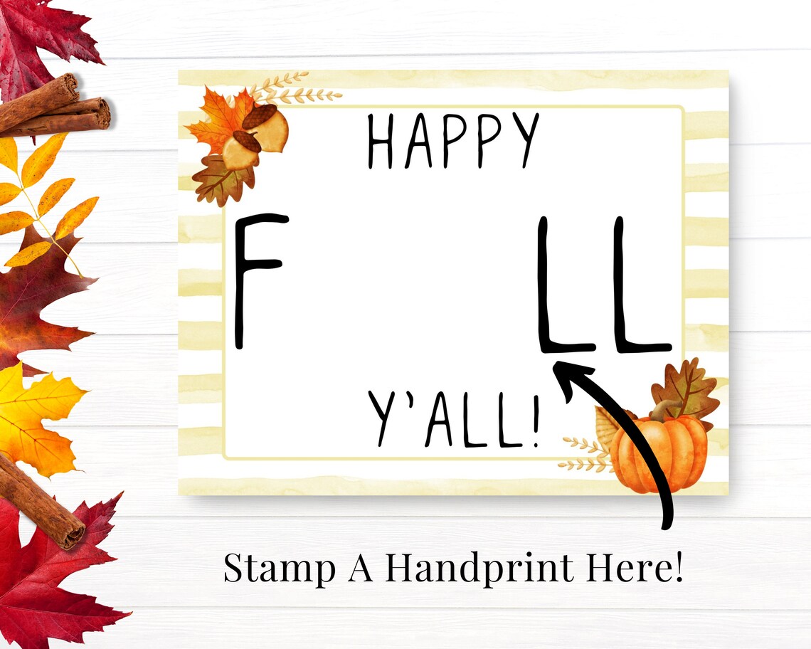 Happy Fall Y'all Handprint Sign Preschool Activities for - Etsy