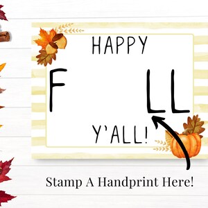 Happy Fall Y'all Handprint Sign, Preschool Activities for Autumn ...