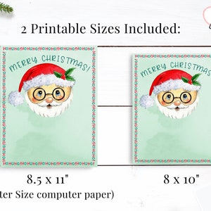 Printable Christmas Cards, Santa Handprint Craft, Holiday Cards ...
