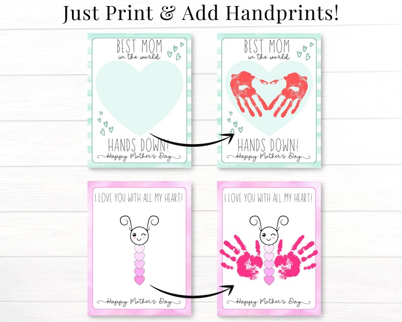 Mother's Day Gift Printable Handprint Crafts From Kids - Etsy