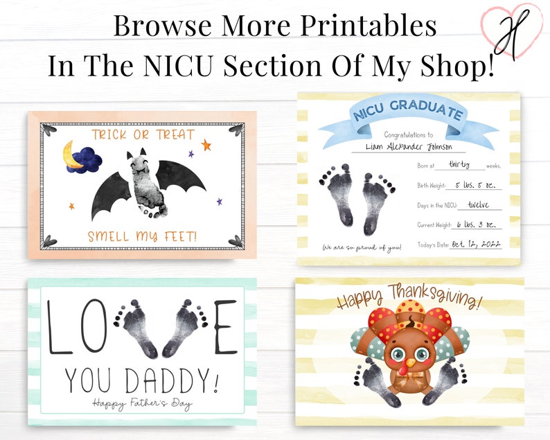 NICU Thanksgiving Baby Craft Printable Cards for Hospital - Etsy
