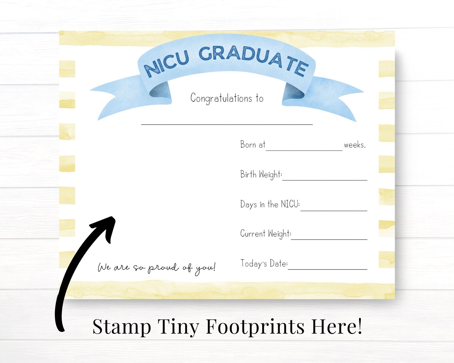 NICU Graduate Sign Keepsake for Mom and Dad Baby Footprint - Etsy