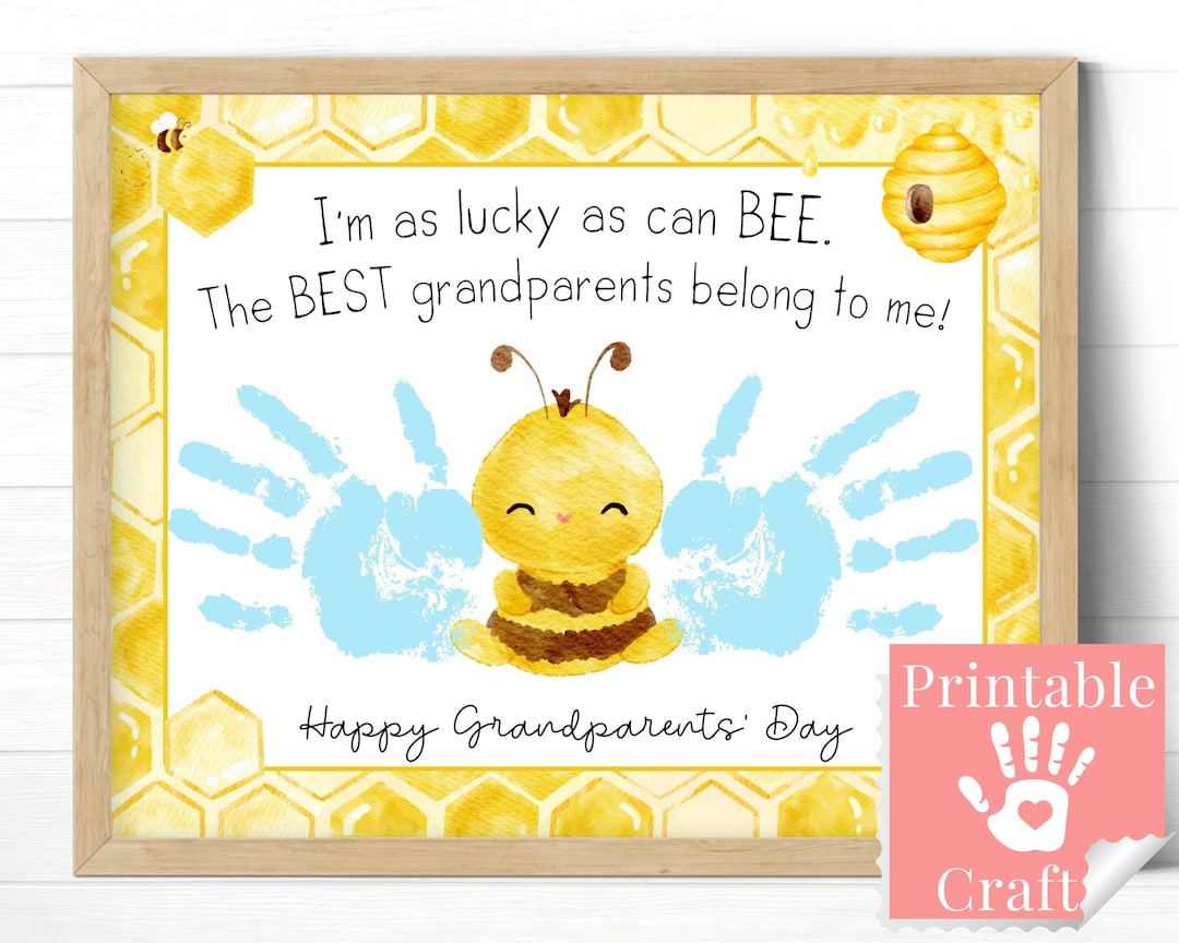 Grandparents Day Personalized Card, Printable Gift, Handprint Art ...