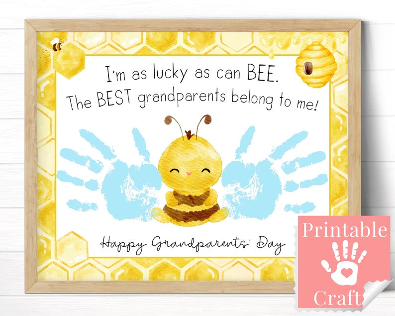 Grandparents Day Personalized Card Printable Gift Handprint - Etsy
