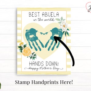 Abuela Mother’s Day Gift, Handprint Art for Grandma in Spanish ...
