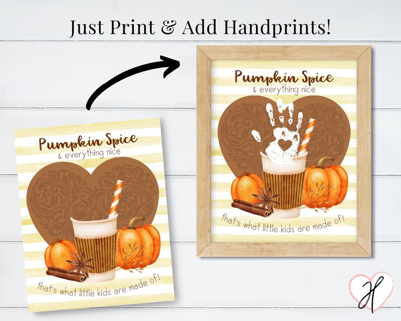 Pumpkin Spice and Everything Nice Kids Printable, DIY Fall Handprint ...