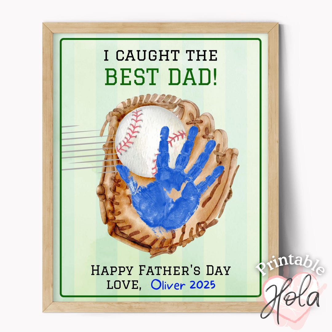 Fathers Day Handprint Gift for Dad, Baseball , Preschool Father's Day ...