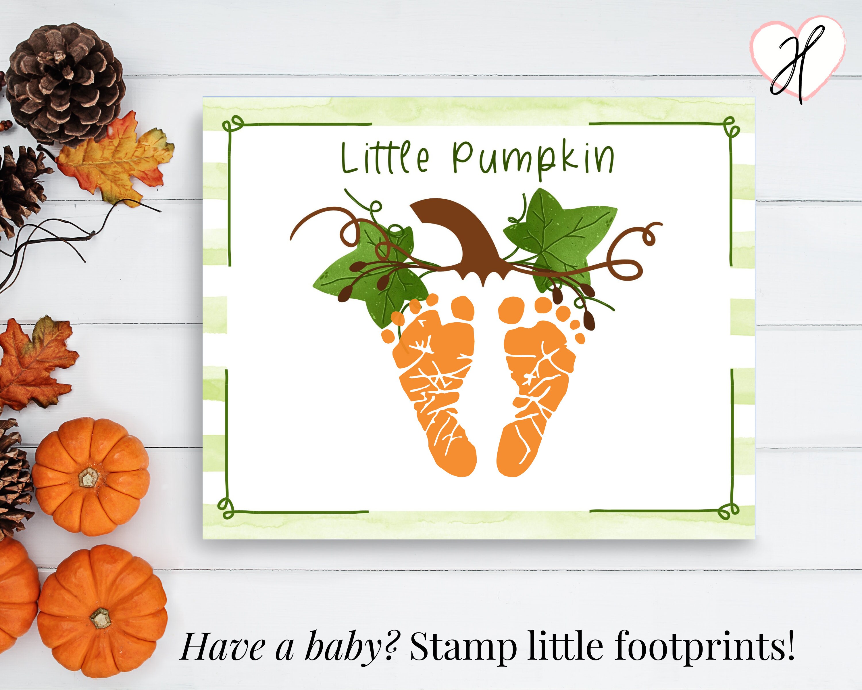 Little Pumpkin Fall DIY Craft, Baby Footprint or Kids Handprint ...