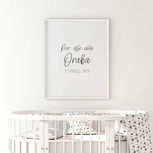 Nursery Decor in Spanish Por Este Niño Oraba Bible Verse 1 - Etsy