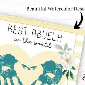 Abuela Mother’s Day Gift, Handprint Art for Grandma in Spanish ...