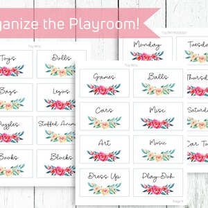 Nursery Organization, Set of 80 Floral Printable Drawer Labels for Baby ...